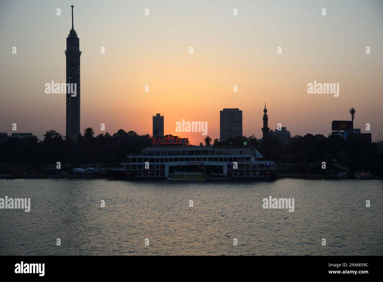 Cairo from 6th of october bridge at sunset Stock Photo - Alamy