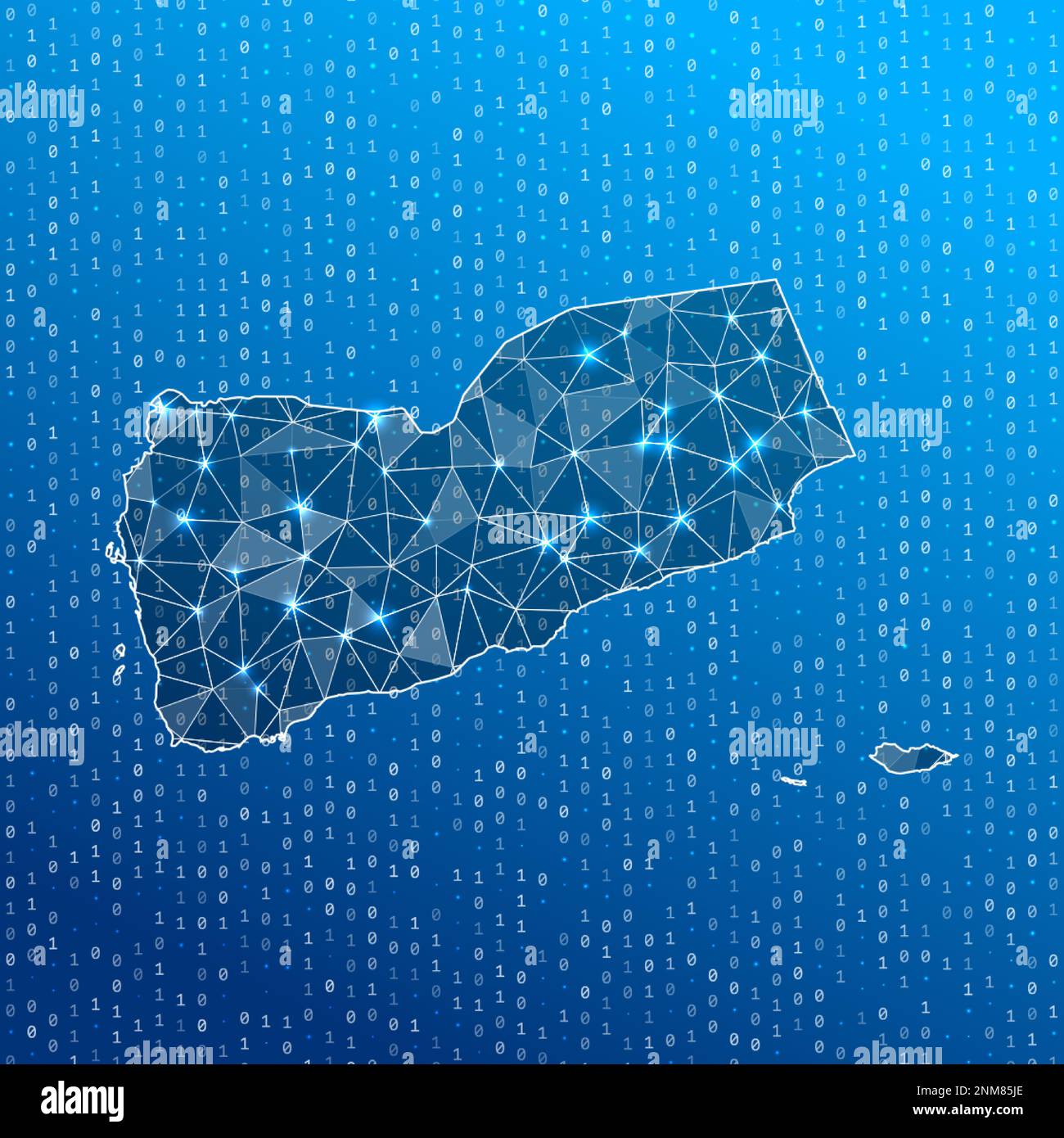 Network map of Yemen. Country digital connections map. Technology ...