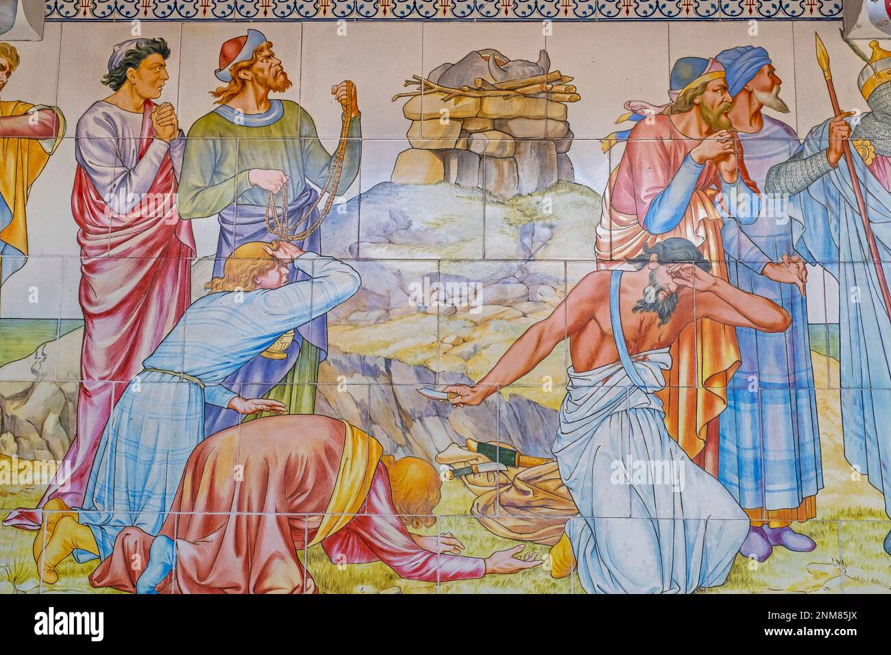 Cardiff Castle, detail, mosaic in The roof garden, Cardiff, Wales Stock ...