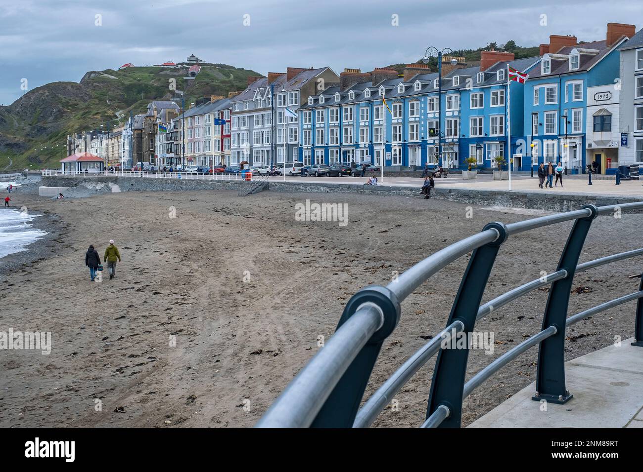 The seafront promenade at Aberystwyth, Wales Stock Photo - Alamy