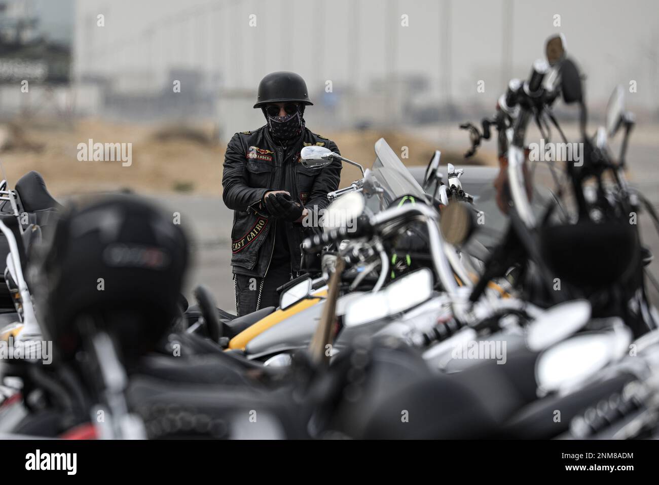 Cairo, Egypt. 24th Feb, 2023. Amr Shash, a member of the motorcycle ...