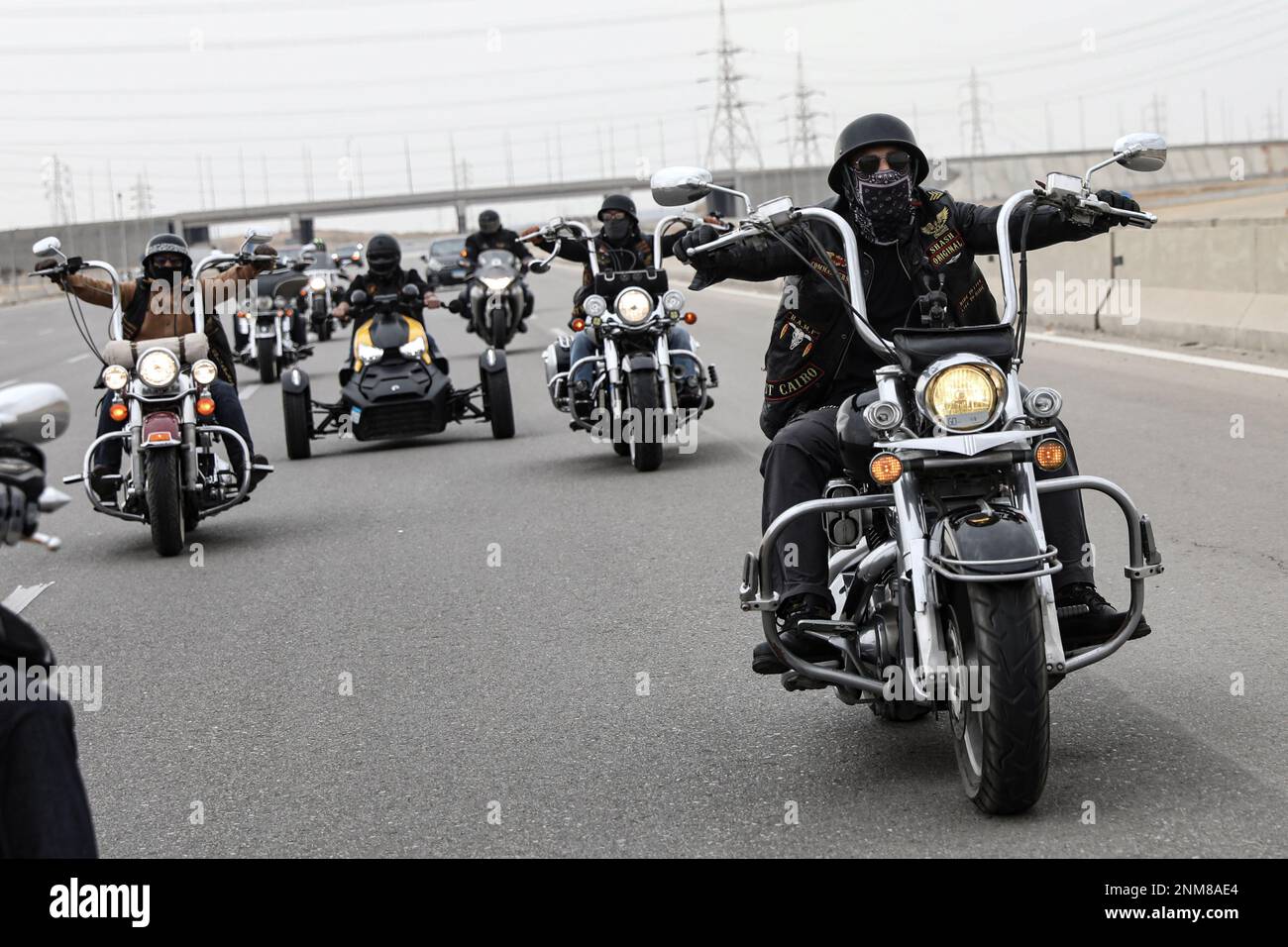 Cairo, Egypt. 24th Feb, 2023. Members of the motorcycle group ...