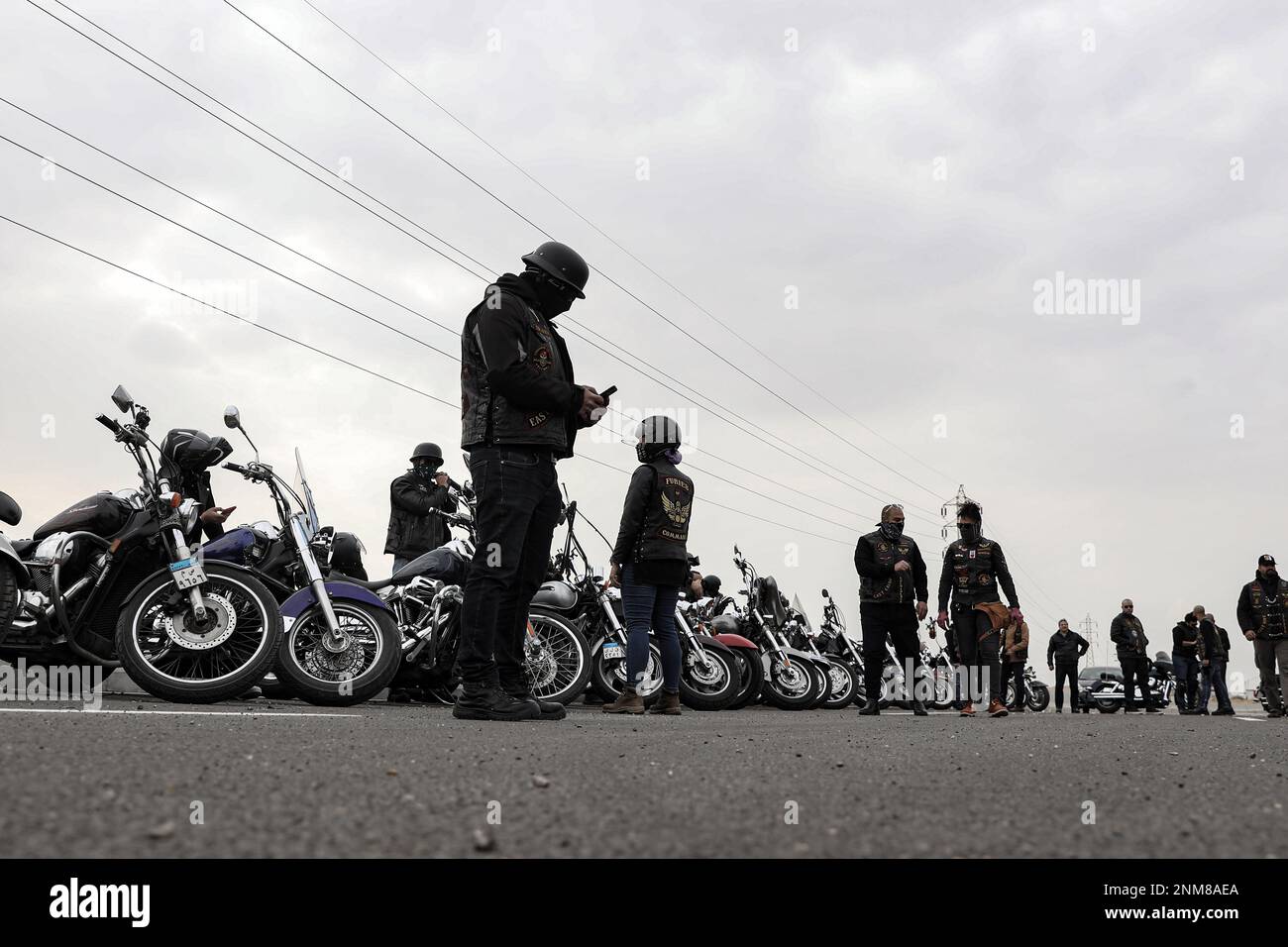 Cairo, Egypt. 24th Feb, 2023. Members of the motorcycle group ...
