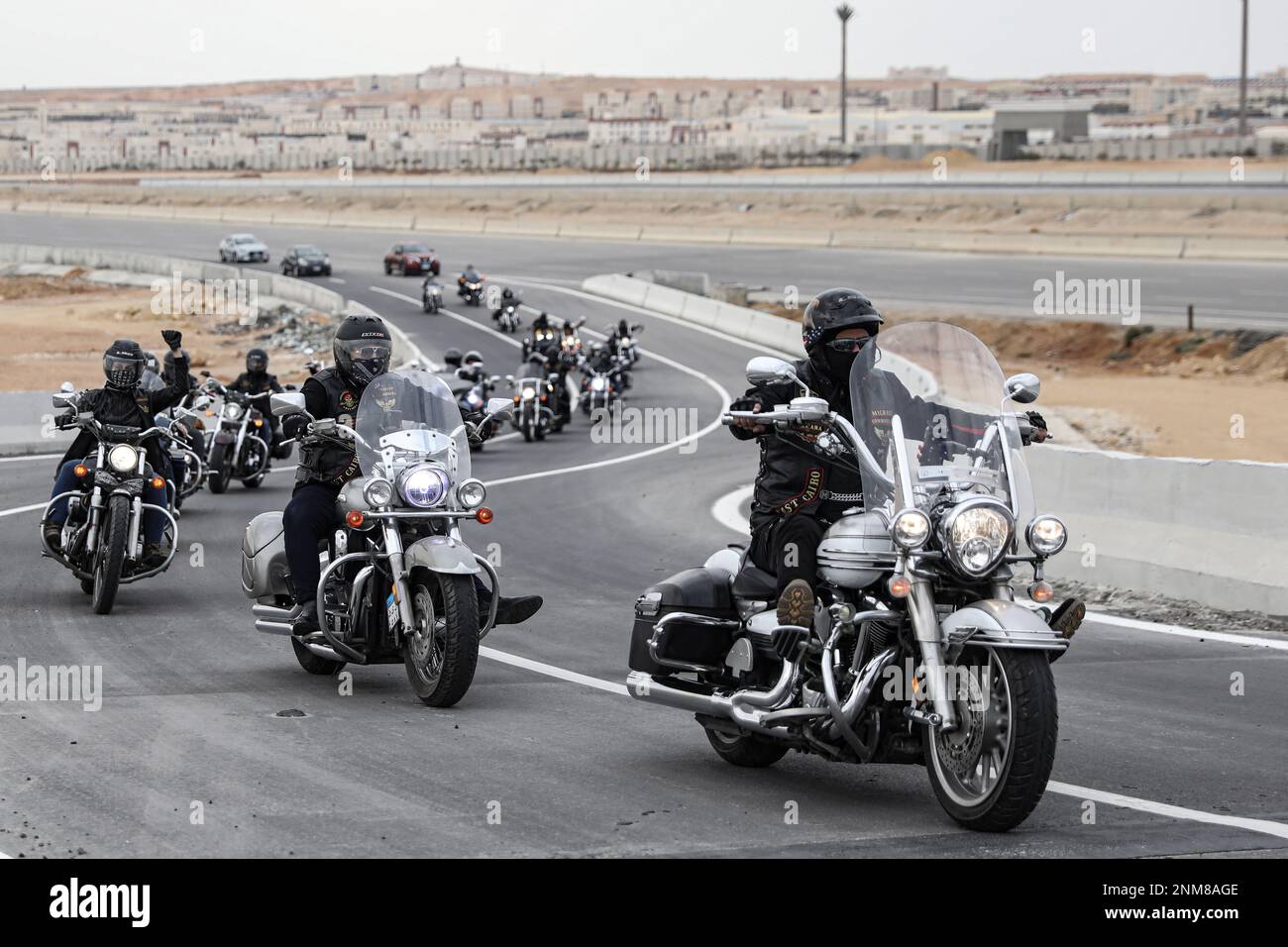 Cairo, Egypt. 24th Feb, 2023. Members of the motorcycle group ...