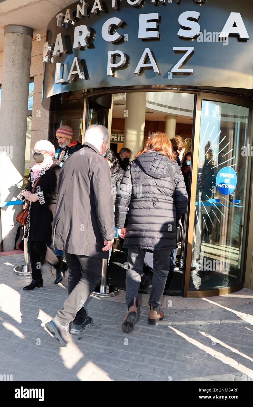 Family and friends arrive at Almudena Grandes Funeral Home on November ...