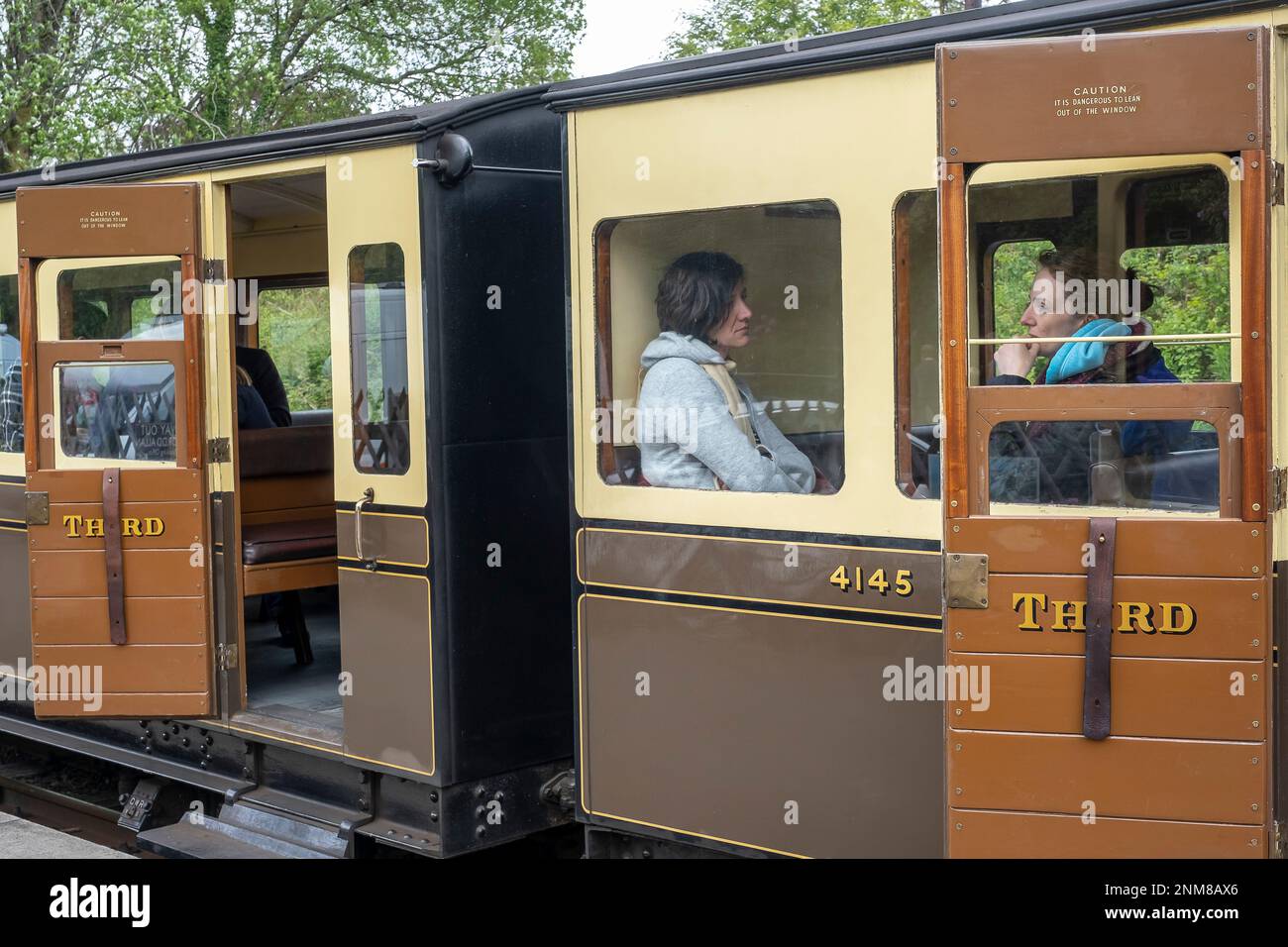 Tourists,Third Class carriages on platform at Devil's Bridge Station ...