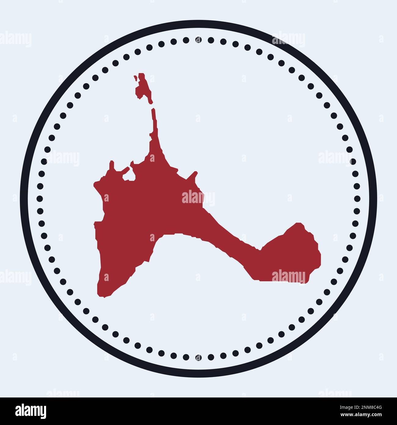 Formentera round stamp. Round logo with island map and title. Stylish ...