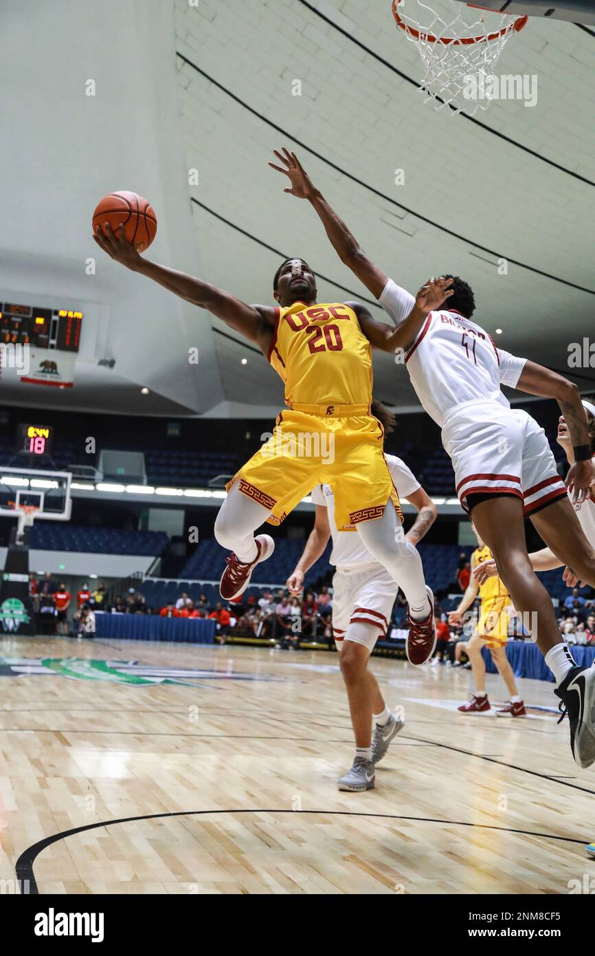 ANAHEIM, CA - NOVEMBER 25: USC Trojans guard Ethan Anderson (20 ...