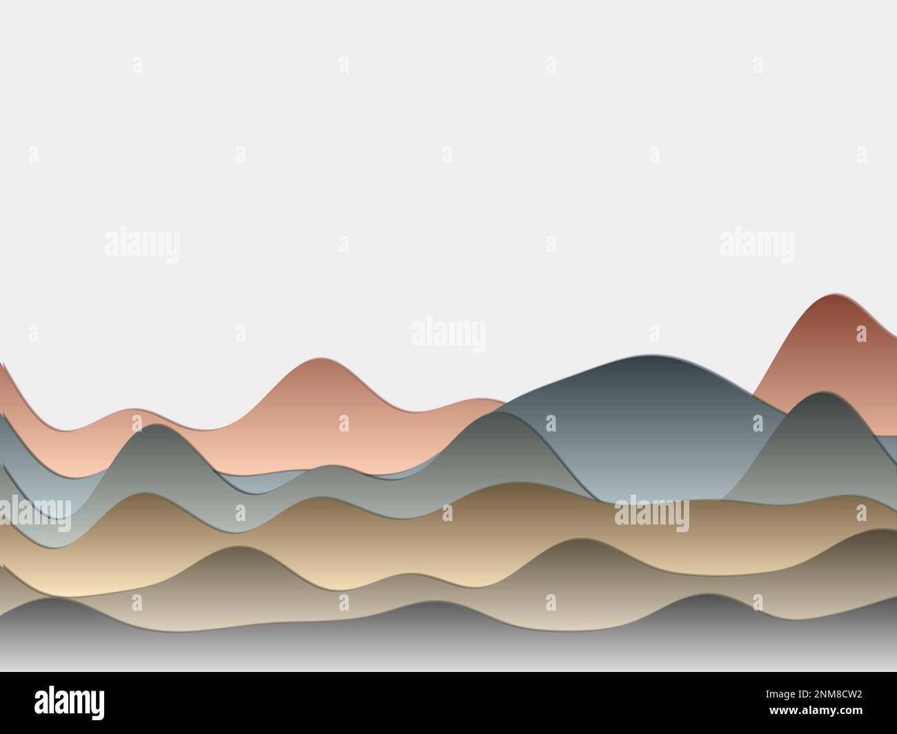Abstract mountains background. Curved layers in dark colors. Papercut ...