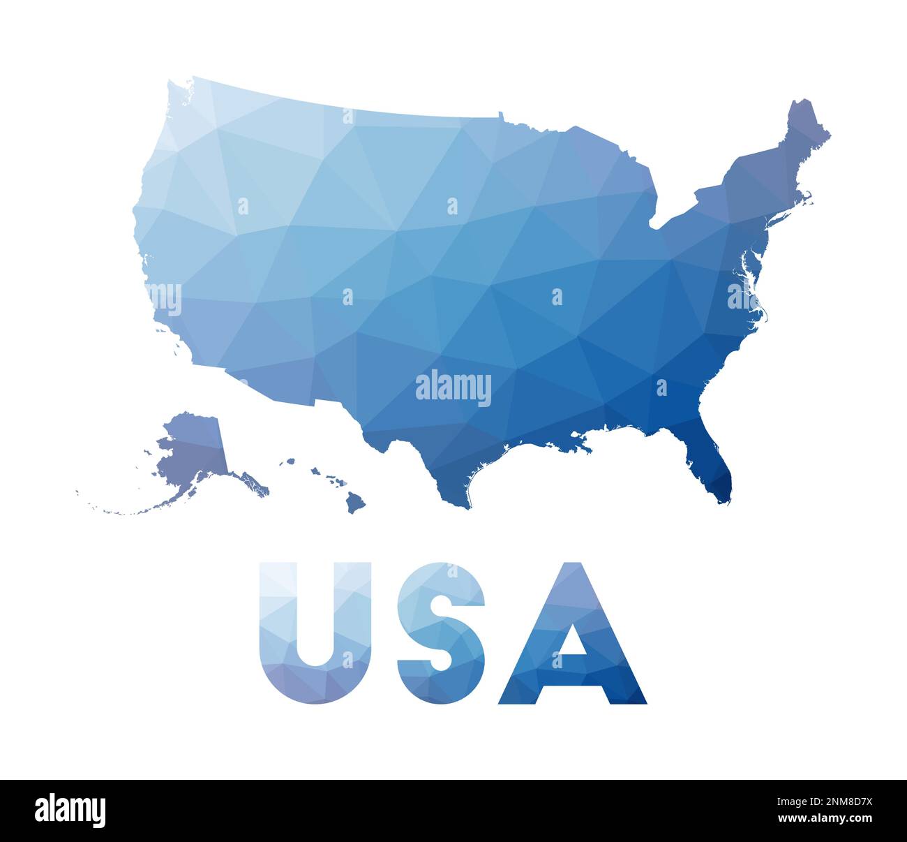 Low poly map of USA. Geometric illustration of the country. USA ...
