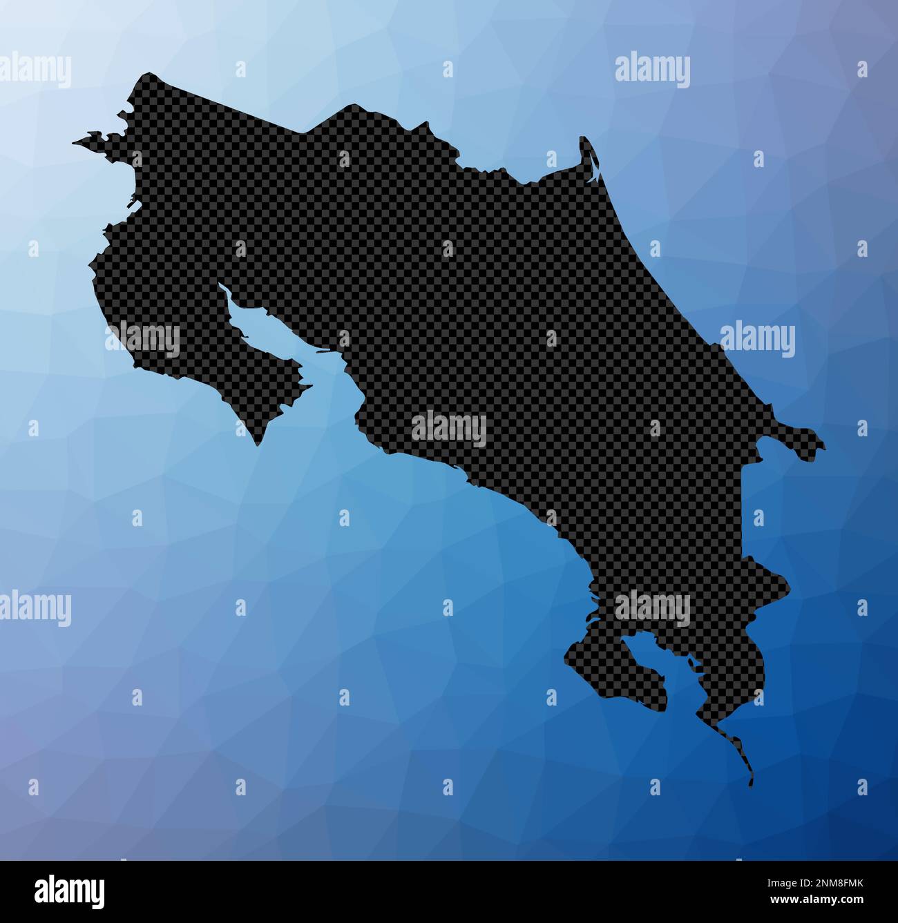 Costa Rica geometric map. Stencil shape of Costa Rica in low poly style ...