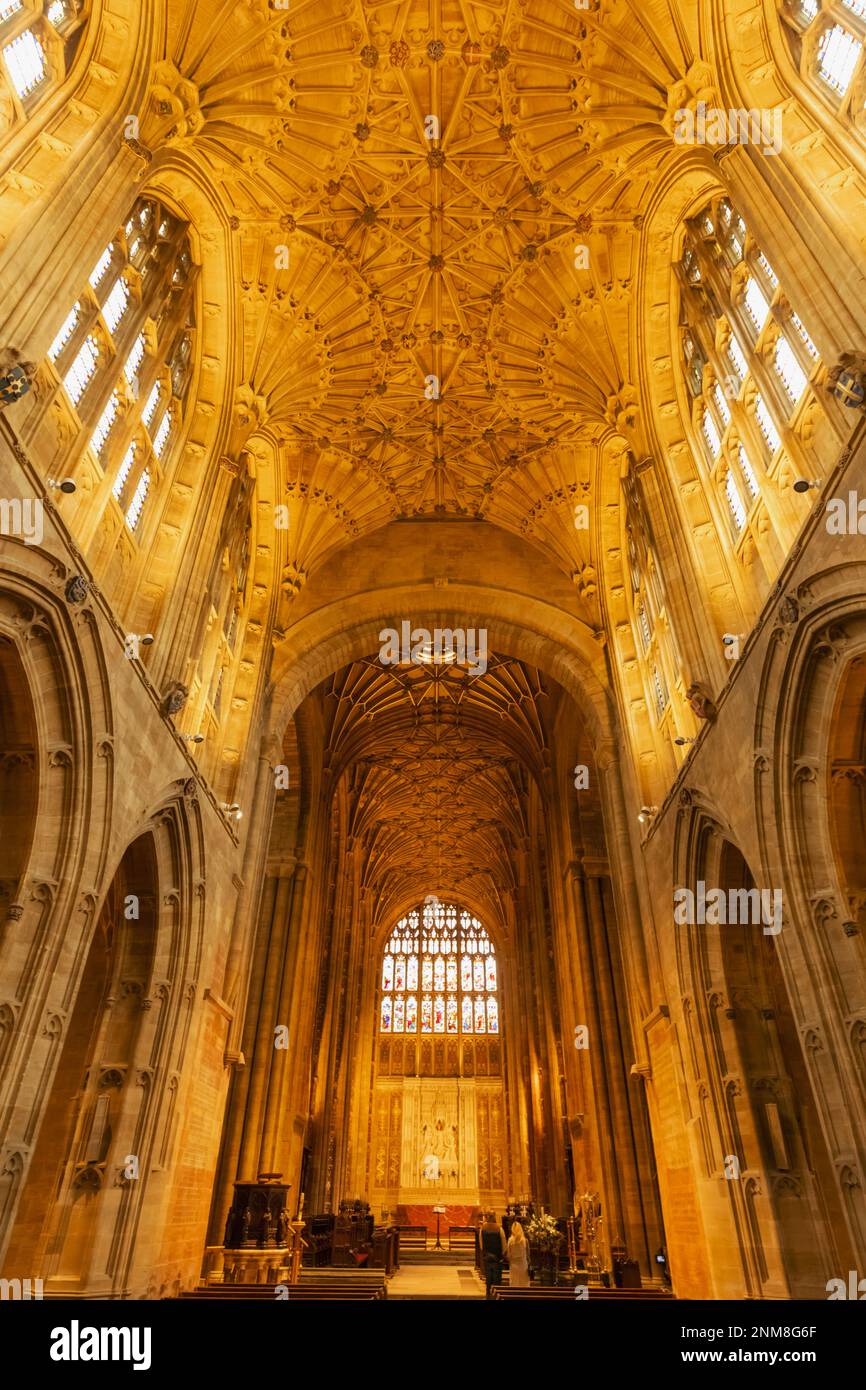 England, Dorset, Sherbourne, Sherbourne Abbey, Interior View with ...