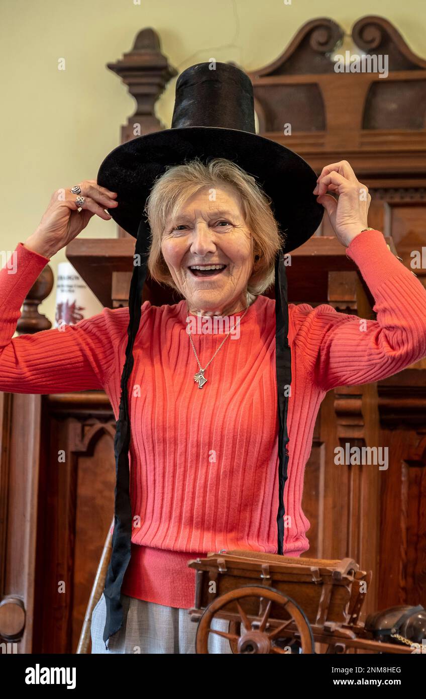 Marian Rees with a welsh hat, Story teller at Tal y Llyn Heritage ...