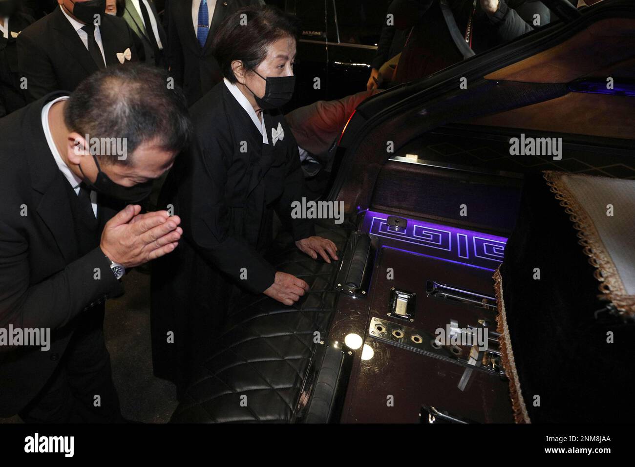 Lee Soon-ja, second from right, the wife of the late former South ...