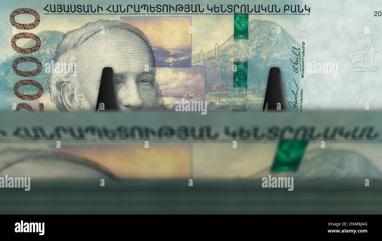 Armenia money Armenian Dram money pack 3d illustration. 20000 AMD ...