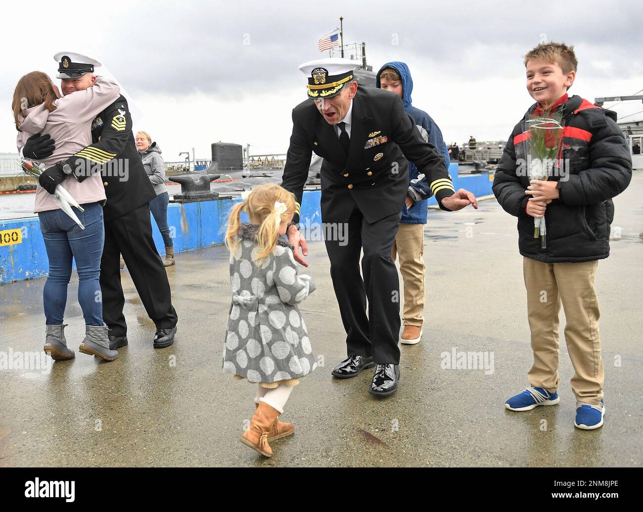 Commander Bradley Bozin, commanding officer of the U.S. Navy Virginia ...