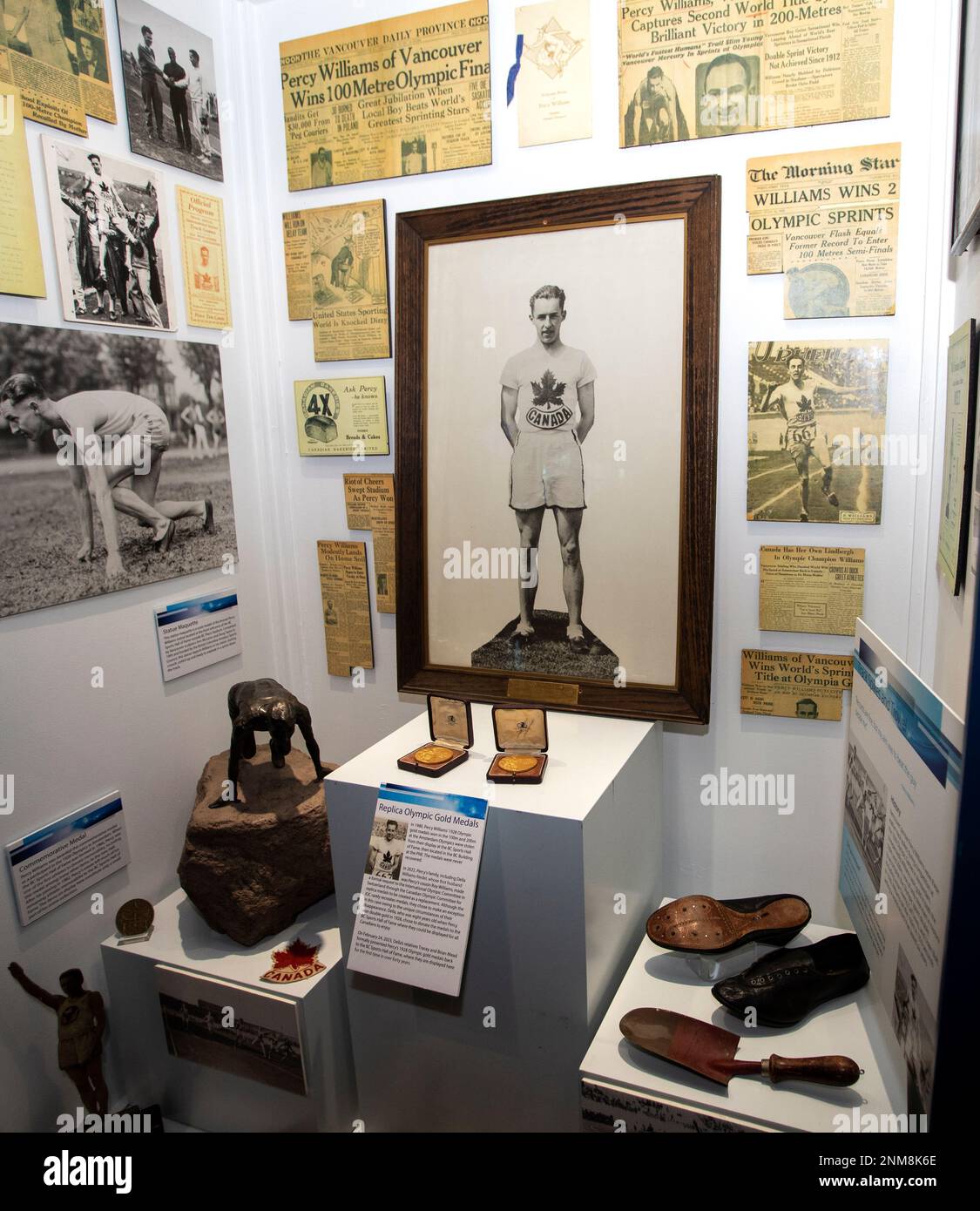 Canada. 24th Feb, 2023. Olympic sprinter Percy WilliamsÕ replica gold ...