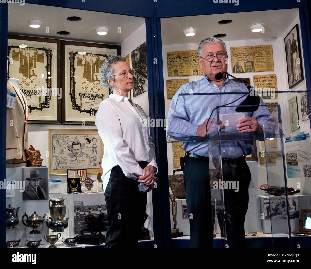 Canada. 24th Feb, 2023. From left, Tracey and Brian Mead, relatives of ...