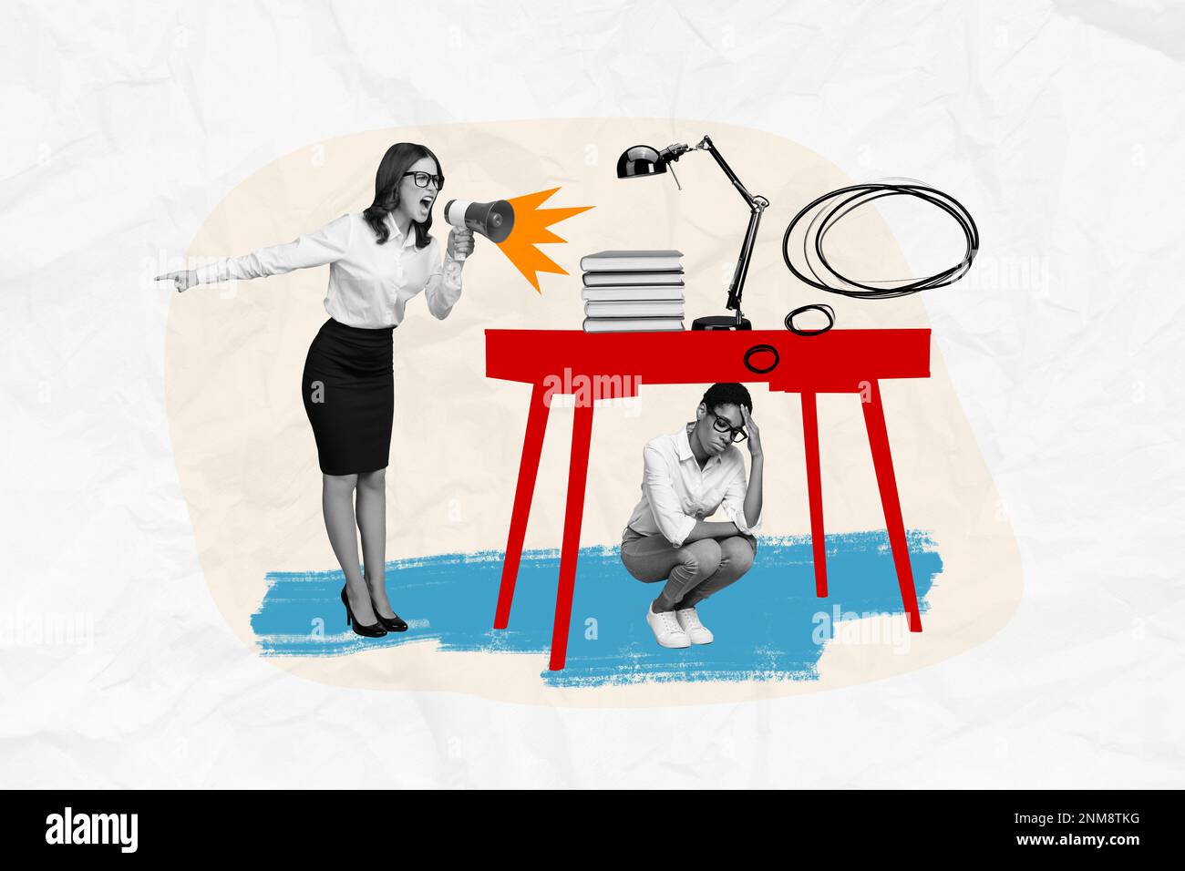 Exclusive magazine picture sketch collage image of furious lady ...