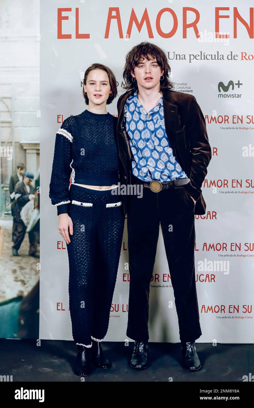 Actors Clara Rugaard and Ferdia Walsh-Peelo pose at the presentation of ...