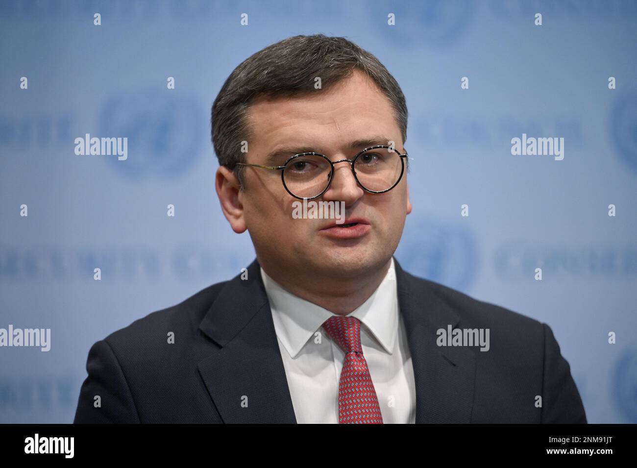 New York, USA. 24th Feb, 2023. Ukrainian Foreign Minister Dmytro Kuleba ...