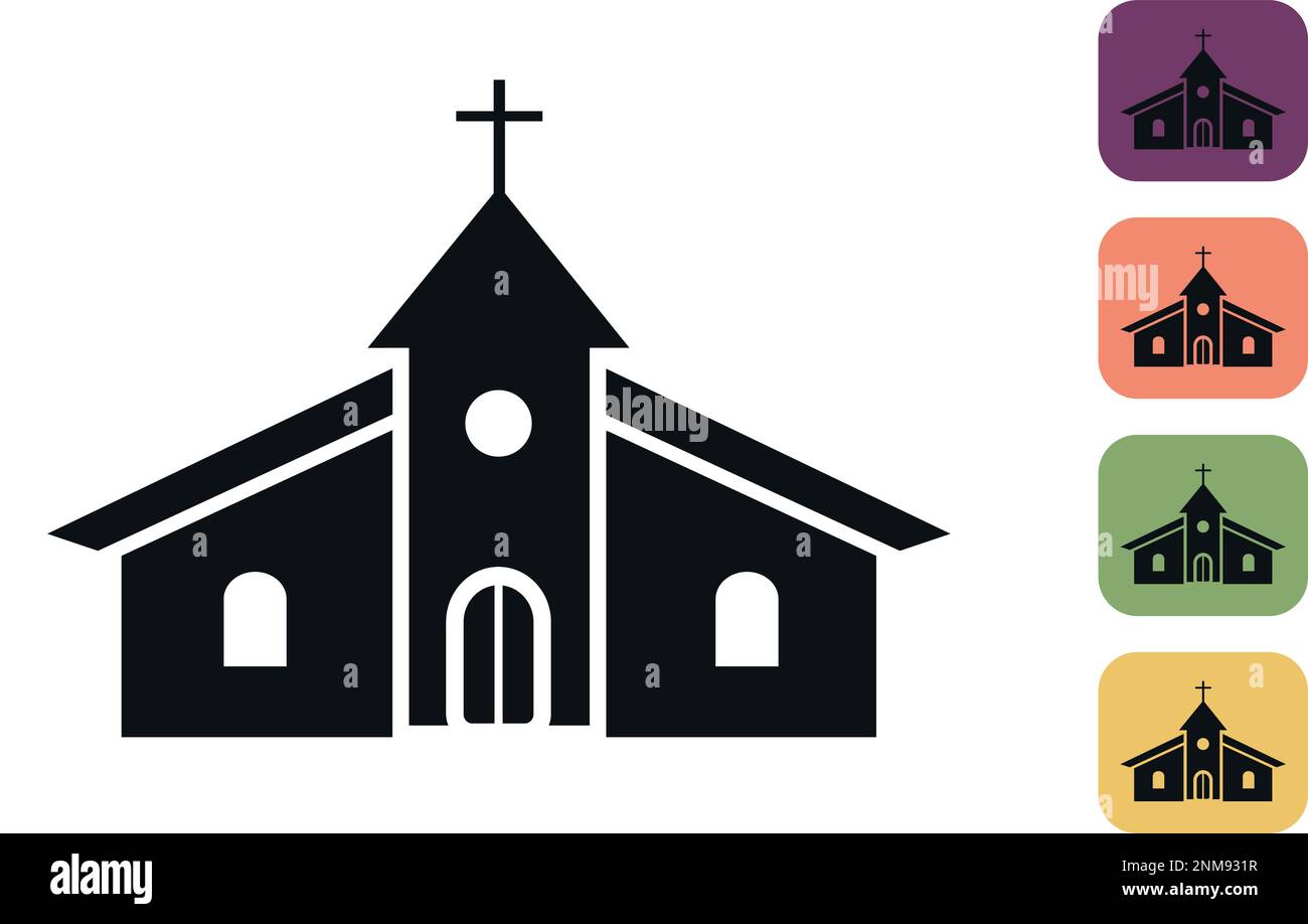 Catholic church outline icon. Cathedral. City architecture. Vector ...