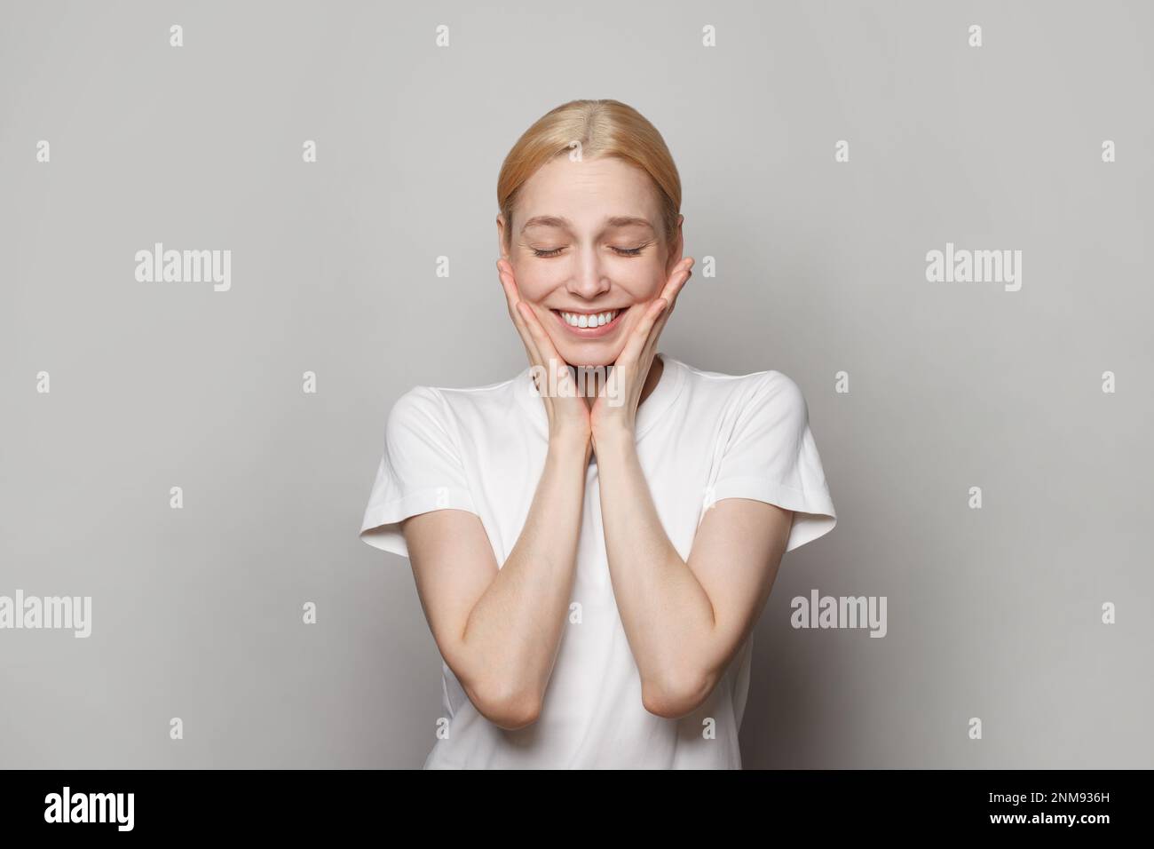 Emotional woman portrait. Emotion, positive facial expression Stock ...