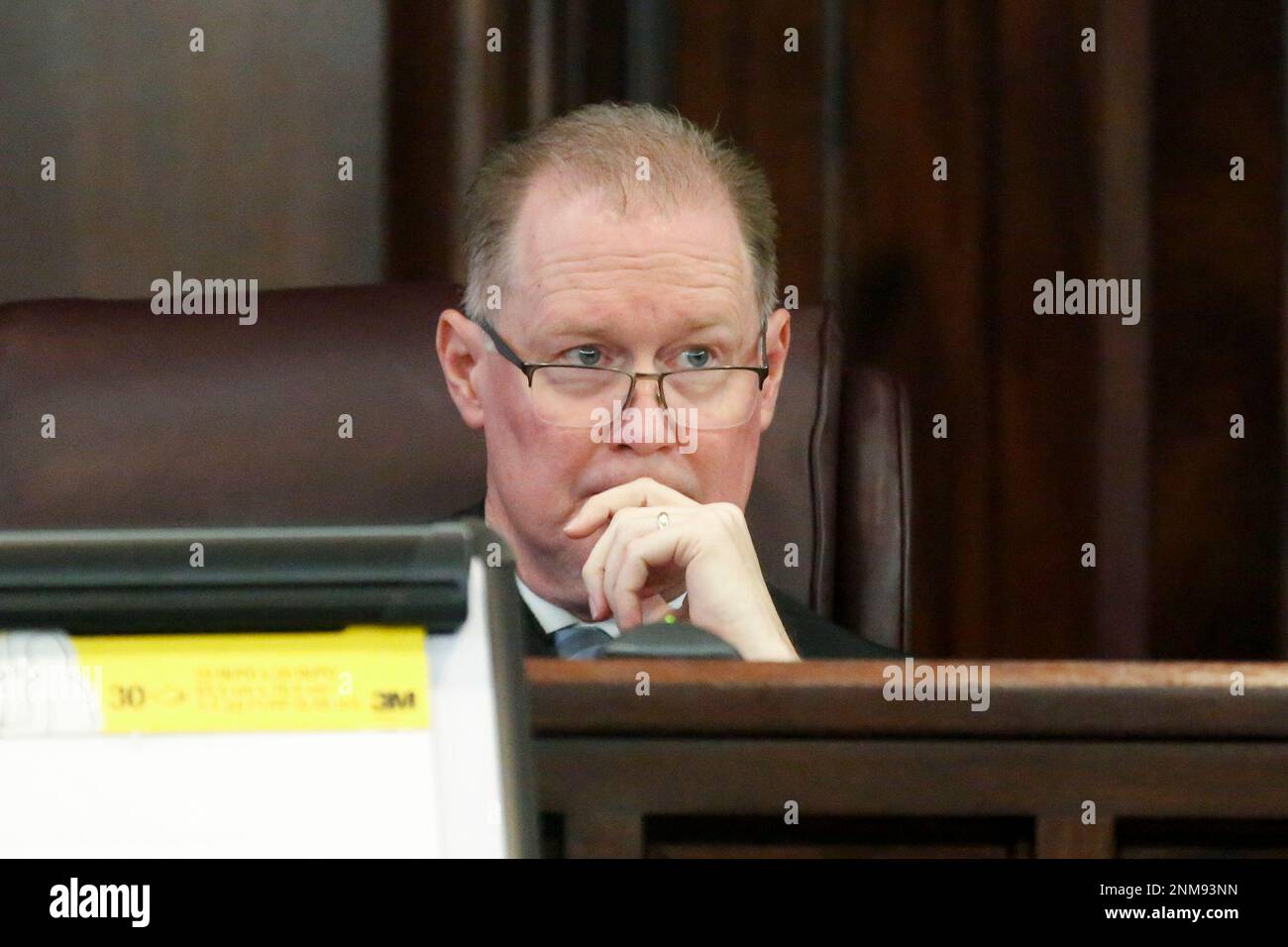 Judge Timothy Walmsley looks on as the prosecutors make their final ...