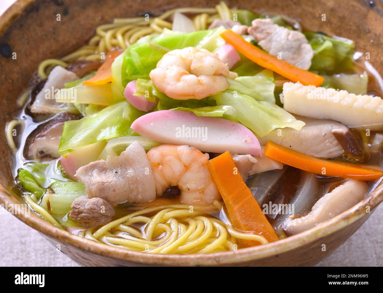 A picture taken on Oct. 4, 2021 in Tokyo shows a dish of Chanpon ...