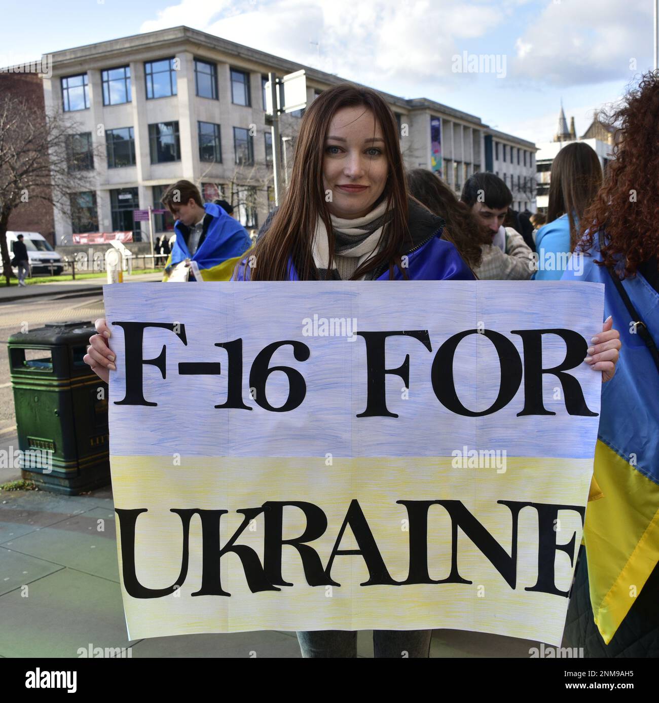 Manchester, UK, 24th February, 2023. The Ukrainian student community in ...