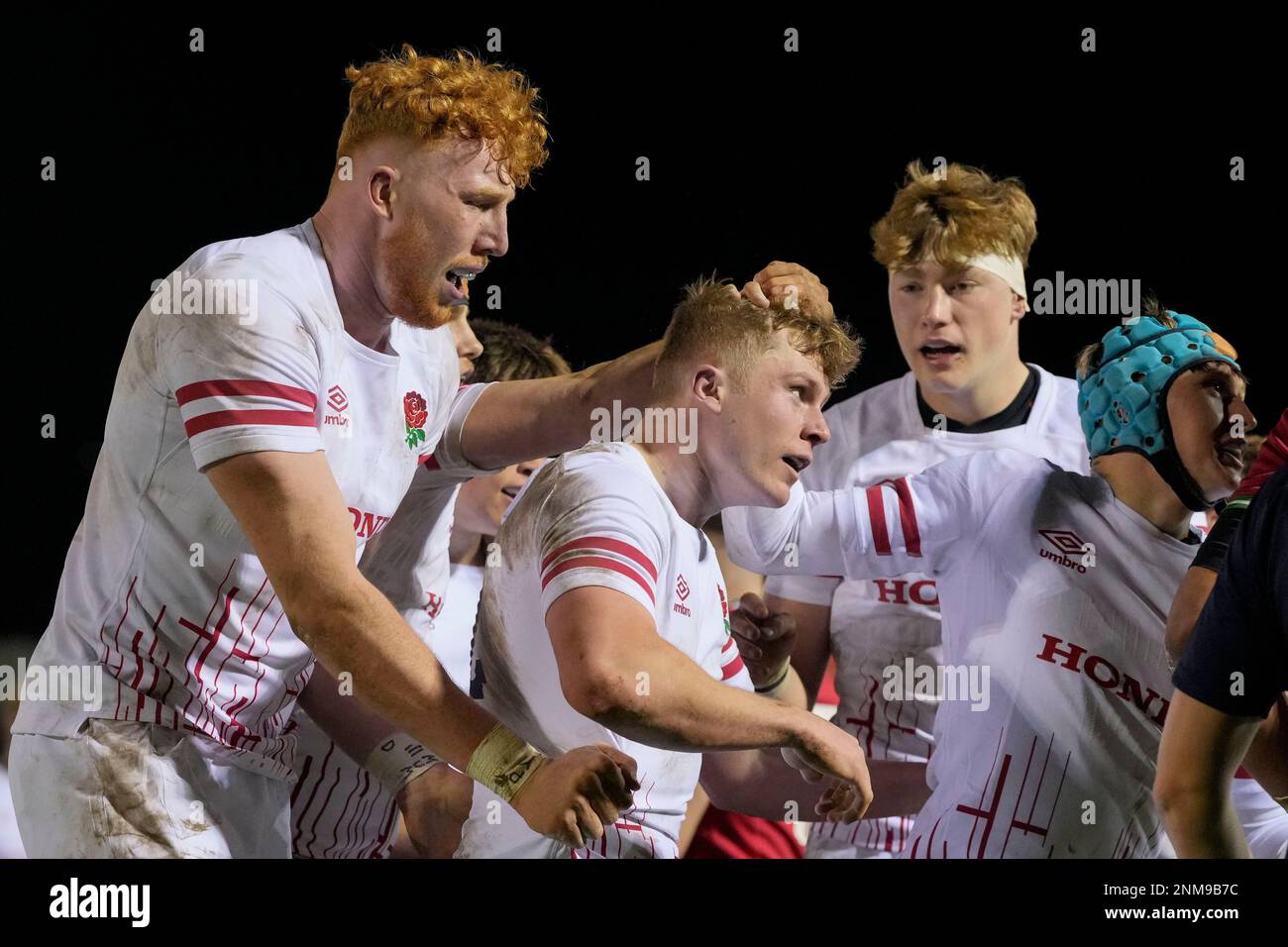 Colwyn Bay, UK. 24th Feb, 2023. Lewis Chessum of England U20's ...