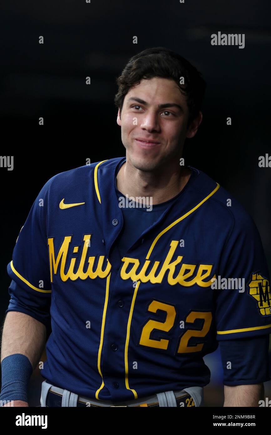 Brewers Christian Yelich during a MLB game against the Rockies. (Tom ...