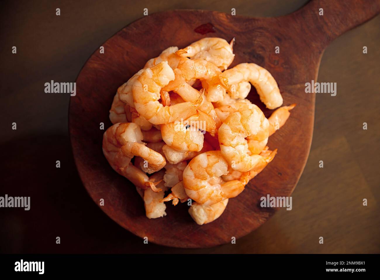 Boiled and peeled shrimp, ready to eat or used as an ingredient in ...