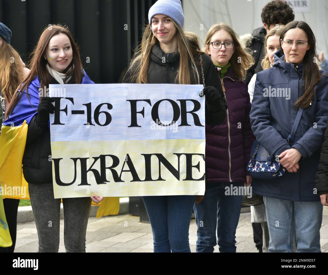 Manchester, UK, 24th February, 2023. The Ukrainian student community in ...