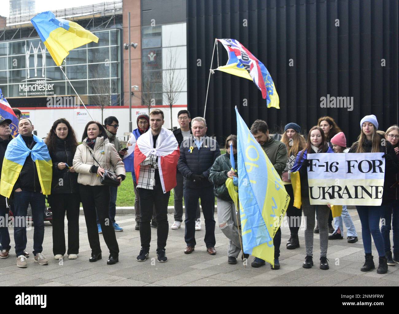 Manchester, UK, 24th February, 2023. The Ukrainian student community in ...