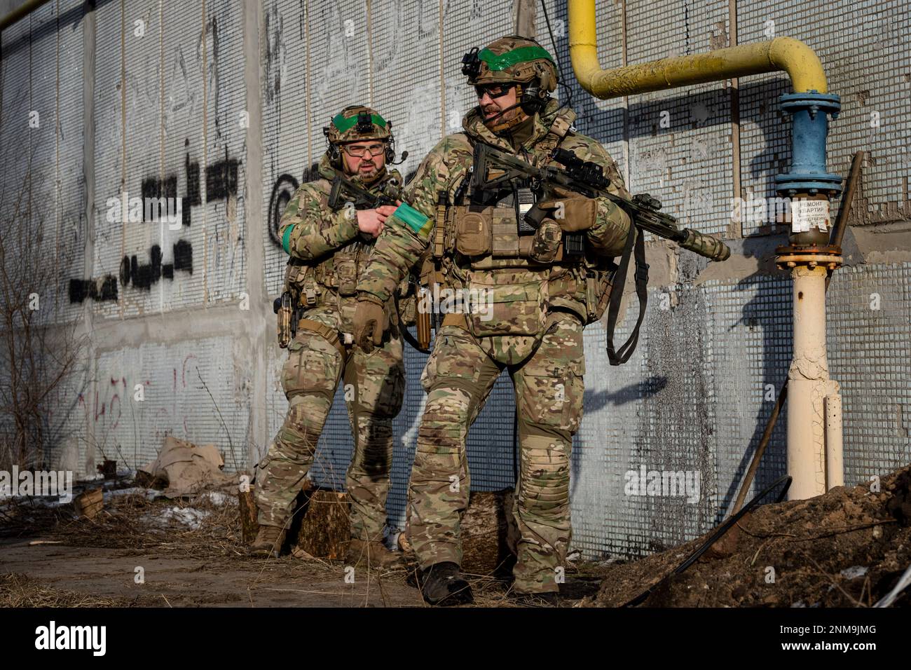 Ukrainian servicemen aka Expert,left, and aka Dietolog,right, of Rapid ...