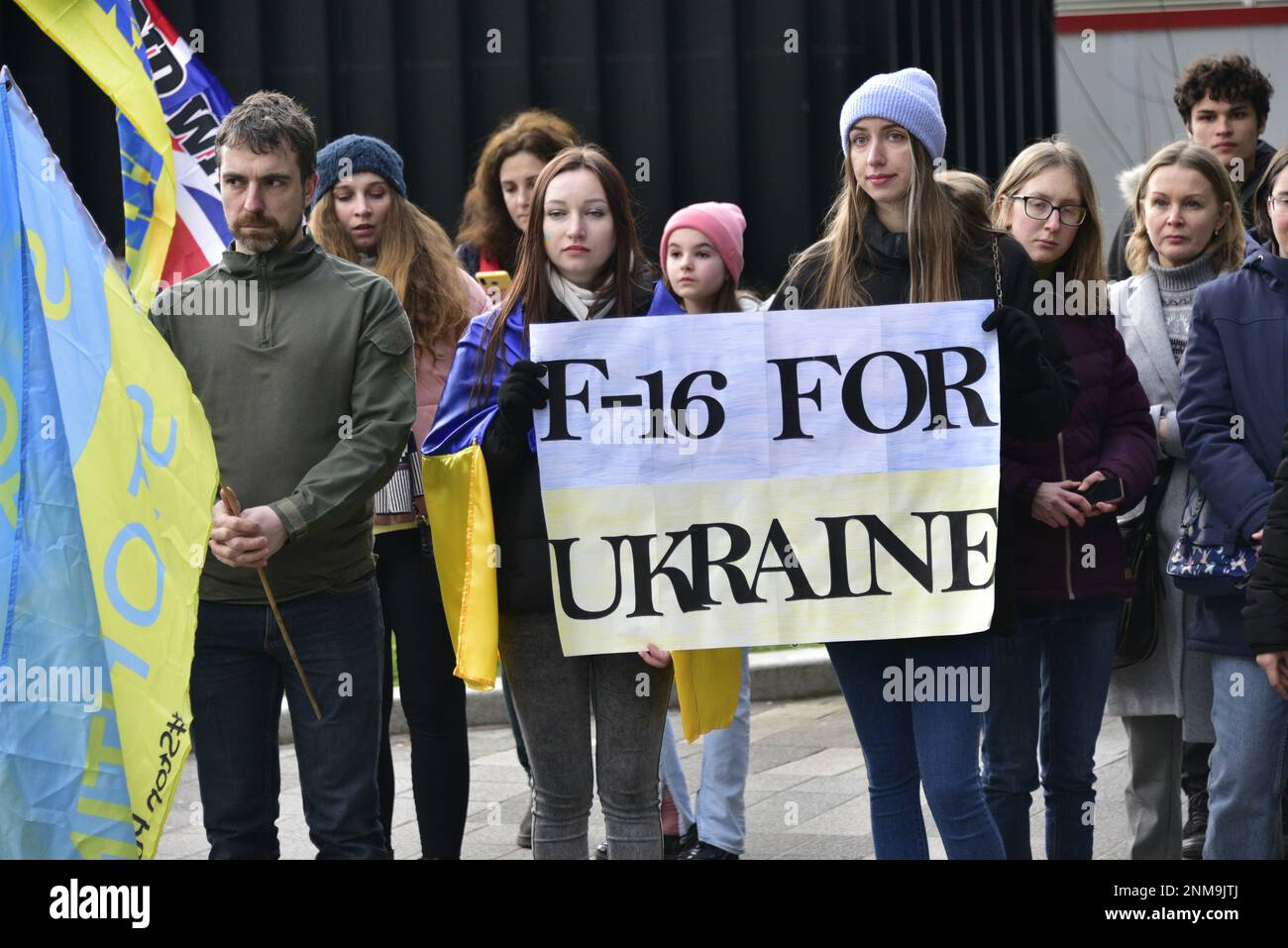 Manchester, UK, 24th February, 2023. The Ukrainian student community in ...