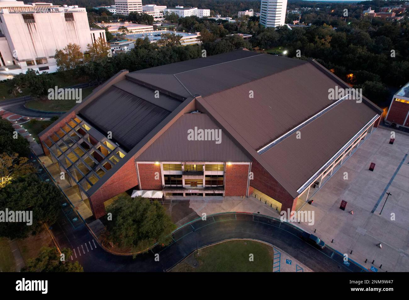 An aerial view of the Tucker Center aka Donald L. Tucker Civic Center ...