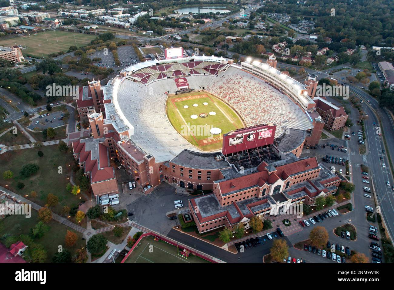 An aerial view of Doak Campbell Stadium on the campus of Florida State ...