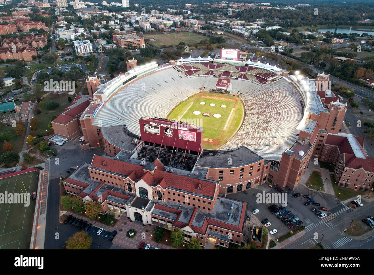 An aerial view of Doak Campbell Stadium on the campus of Florida State ...
