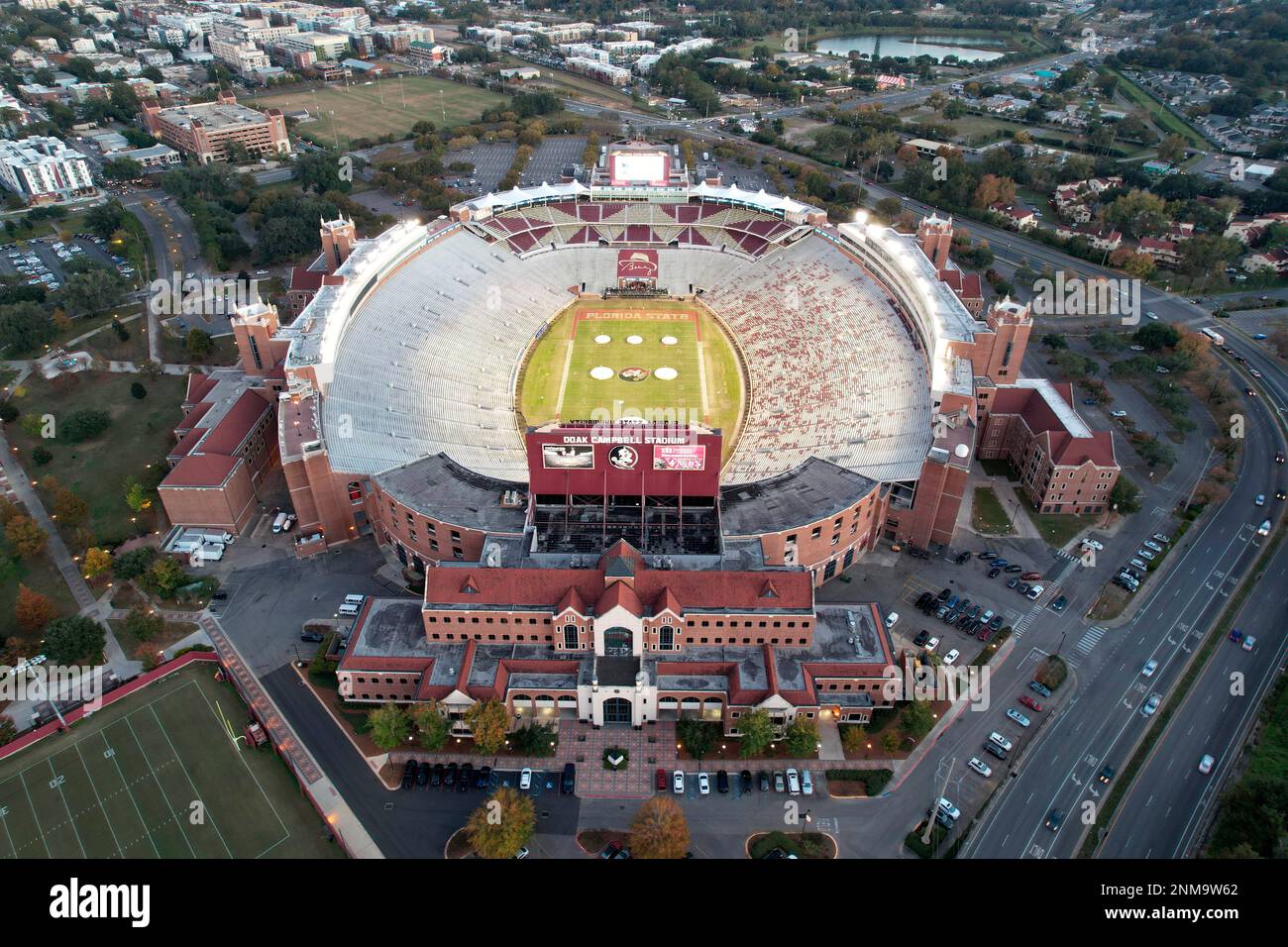 An aerial view of Doak Campbell Stadium on the campus of Florida State ...