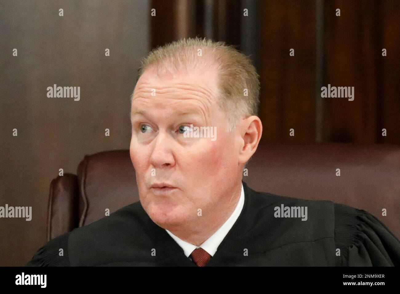 Judge Timothy Walmsley looks on during the trial of Greg McMichael and ...