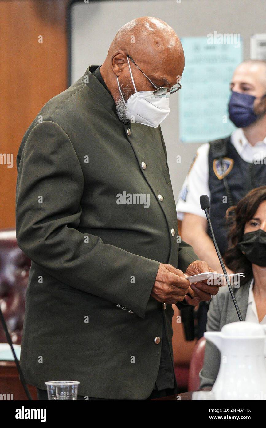Muhammad Aziz makes a statement in a courtroom in New York, Thursday ...