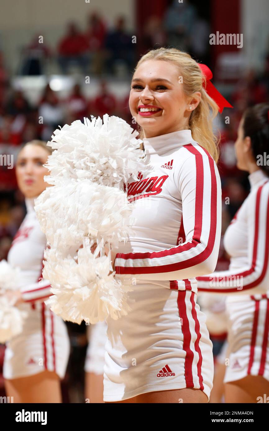 BLOOMINGTON, IN - NOVEMBER 17: Indiana Hoosiers cheerleader does a ...
