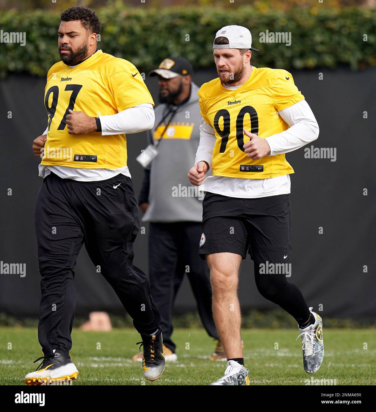 Pittsburgh Steelers defensive tackle Cam Heyward, left, and linebacker ...