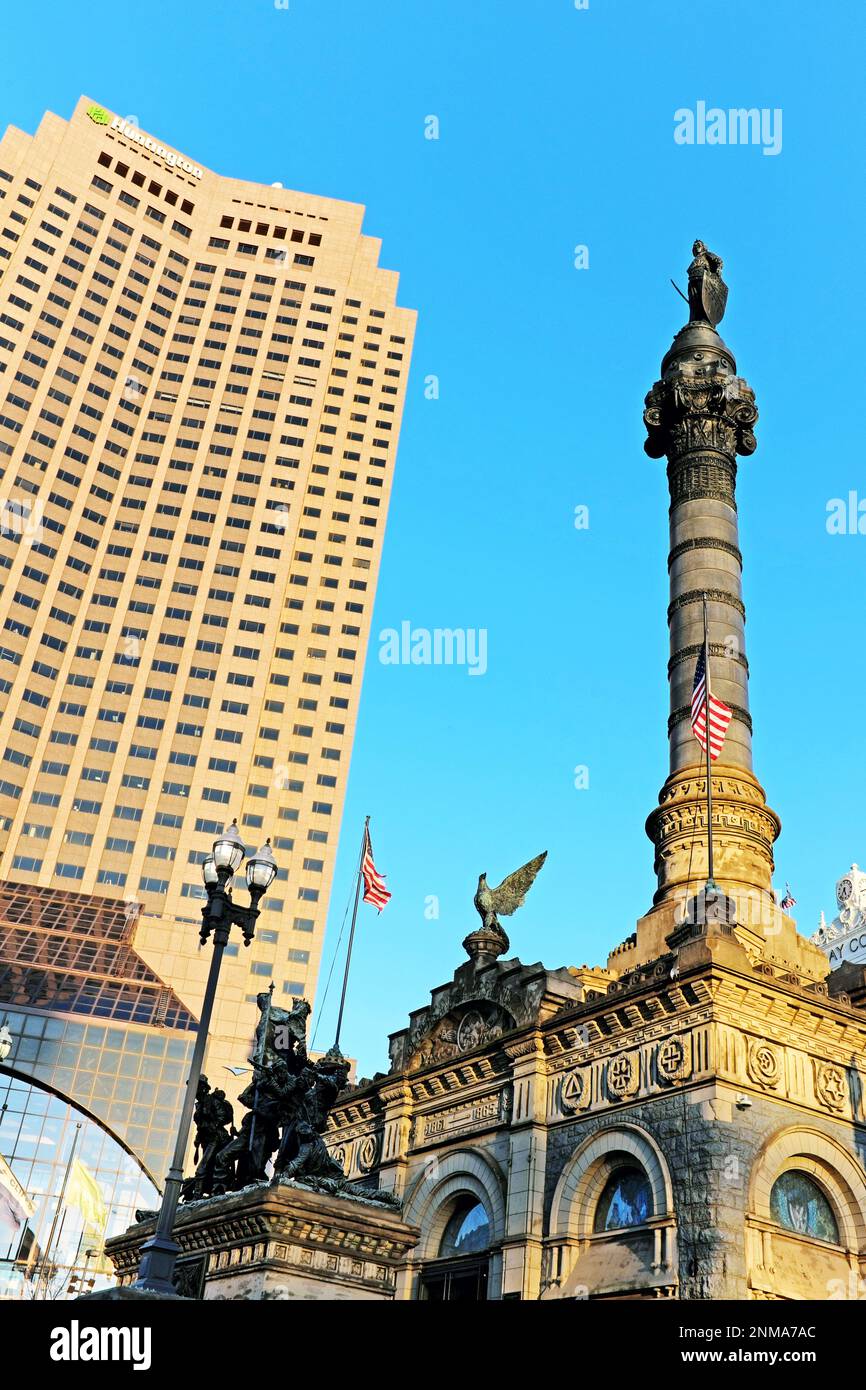 Soldiers and Sailors Monument and the BP Building, also known as the ...