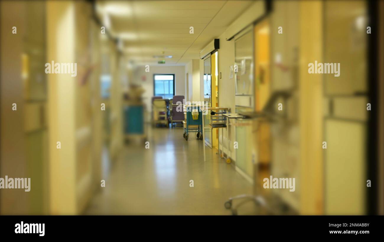 Generic modern hospital empty corridor Stock Photo - Alamy