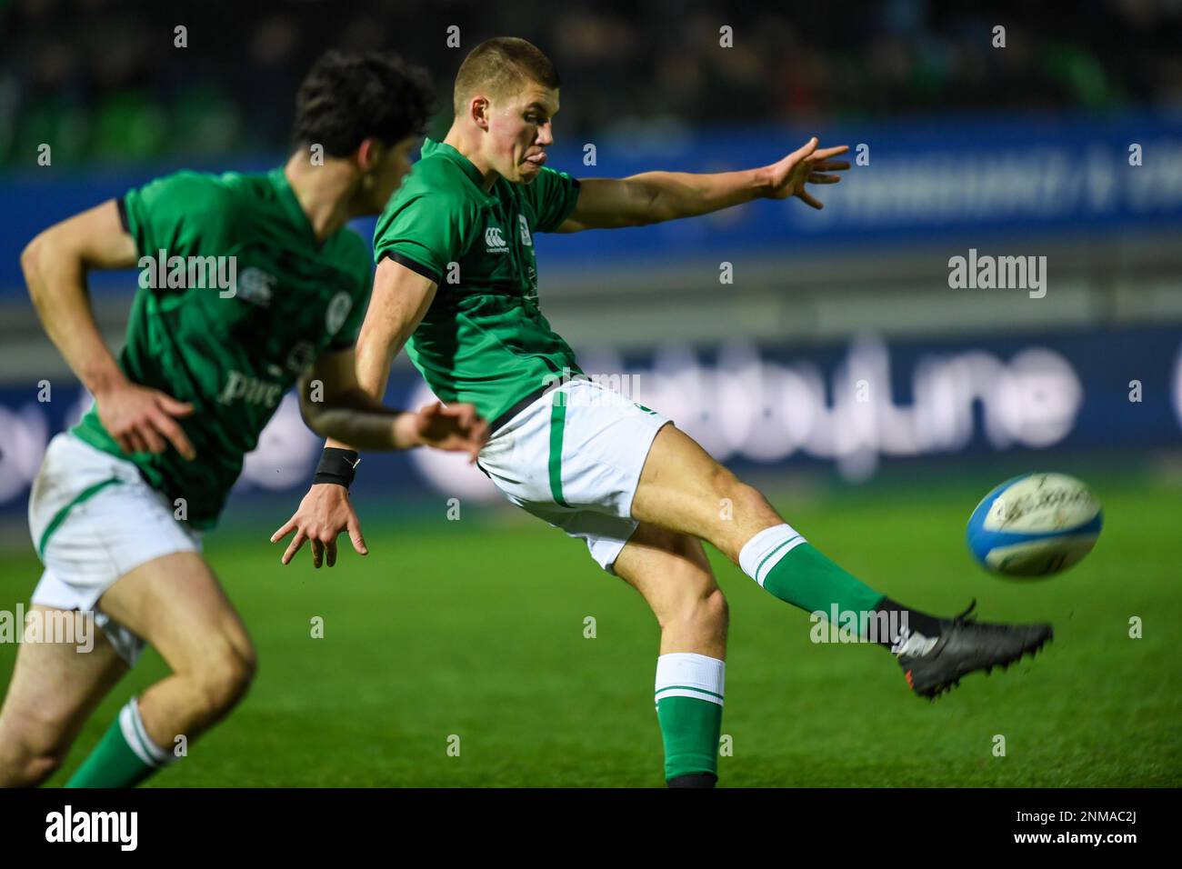 Treviso, Italy. 24th Feb, 2023. shoot of Sam Prendergast of Ireland U20 ...
