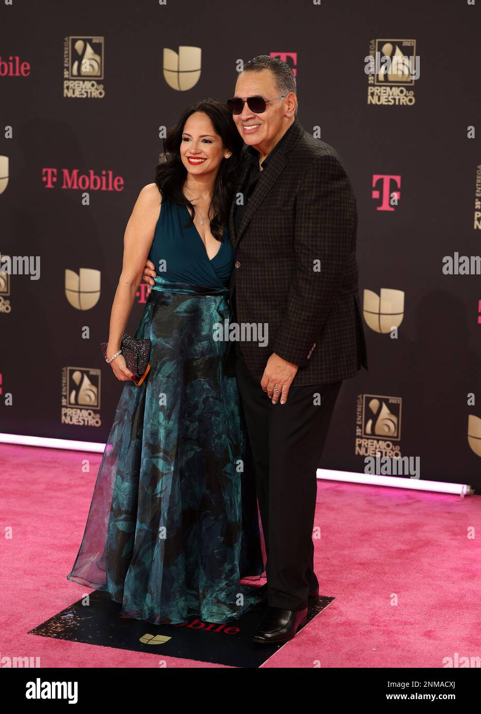 MIAMI, FL-FEB 23: Tito Nieves (R) and guest are seen during Univision ...