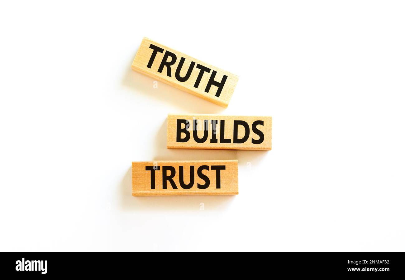 Truth builds trust symbol. Concept words Truth builds trust on wooden ...